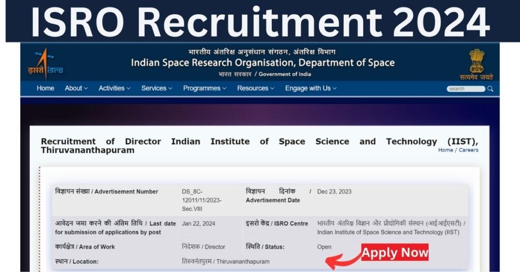 ISRO Recruitment 2024 for Director Posts Salary Up to Level 16