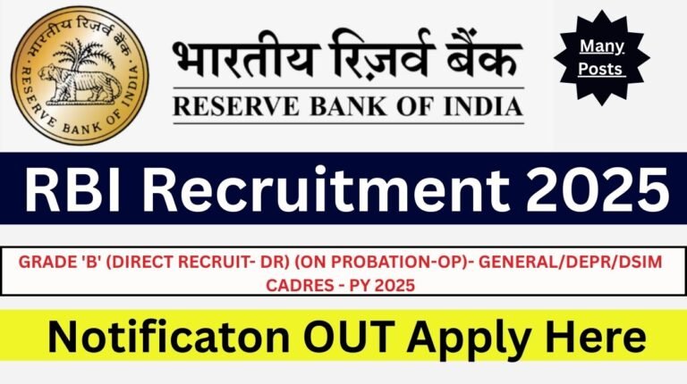 RBI Recruitment 2025 - Grade B Posts Application Process, Eligibility ...
