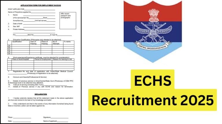 ECHS Recruitment 2025 - Apply for 19 Lab Technician, Driver and Other Posts