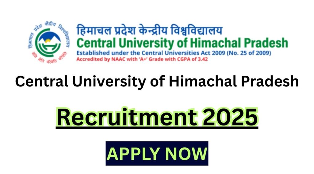 Central University of Himachal Pradesh Recruitment 2025 for Finance ...