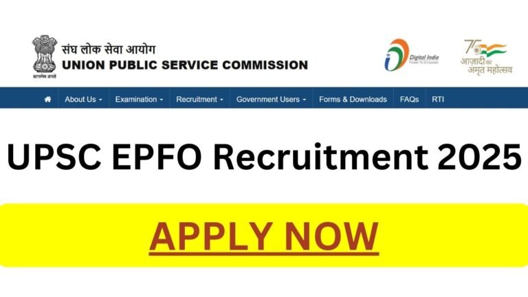 UPSC EPFO Recruitment 2025 Notification Out Apply for 230 Posts Check ...