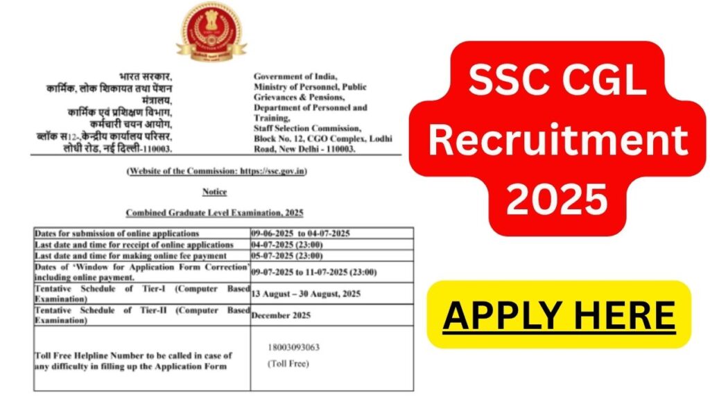 SSC CGL Recruitment 2025 Notification Out for 14582 Posts| Exam Date ...