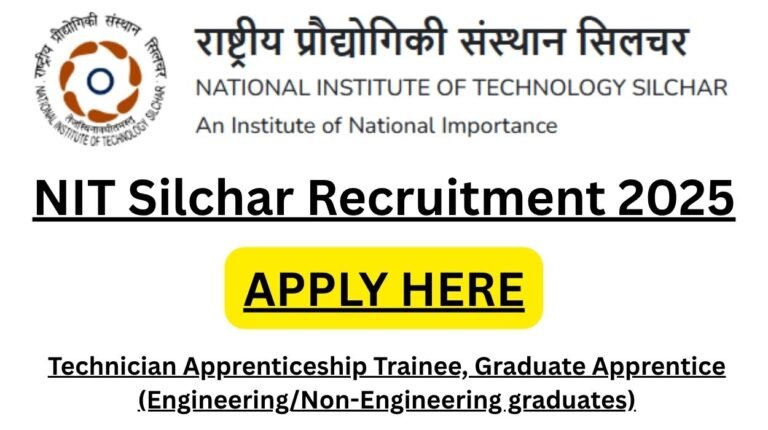 NIT Silchar Recruitment 2025 for 33 Vacancies Apply online