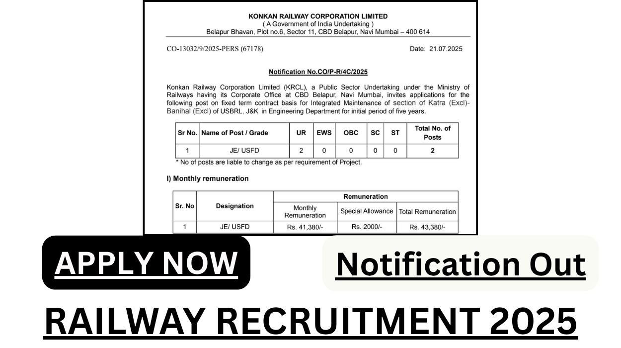 Railway Recruitment 2025 Direct Interview Rojgar Gyaan