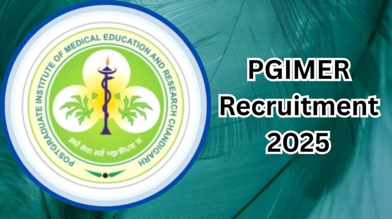 PGIMER Recruitment 2025 - Apply Online for Project Research Scientist Post