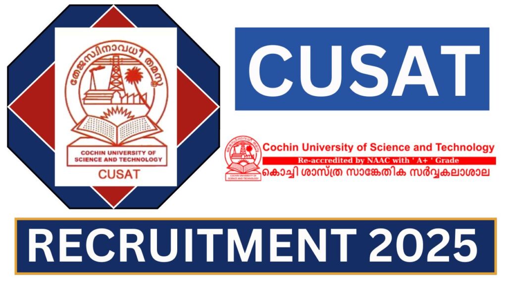 CUSAT Recruitment 2025 - Apply Online for Assistant Professor Posts