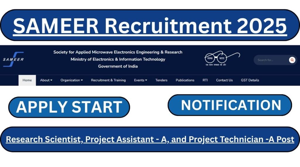 SAMEER Recruitment 2025 - Apply Online for 23 Project Technician and ...